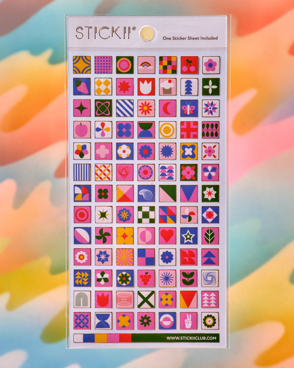 Retro Squares Stickers – Crush