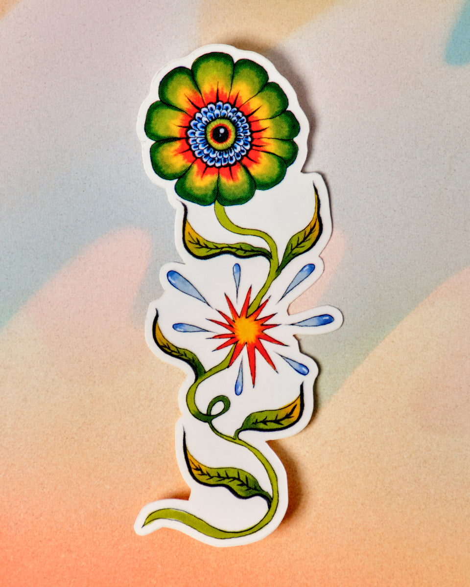 Green Flower Clear Sticker – Crush