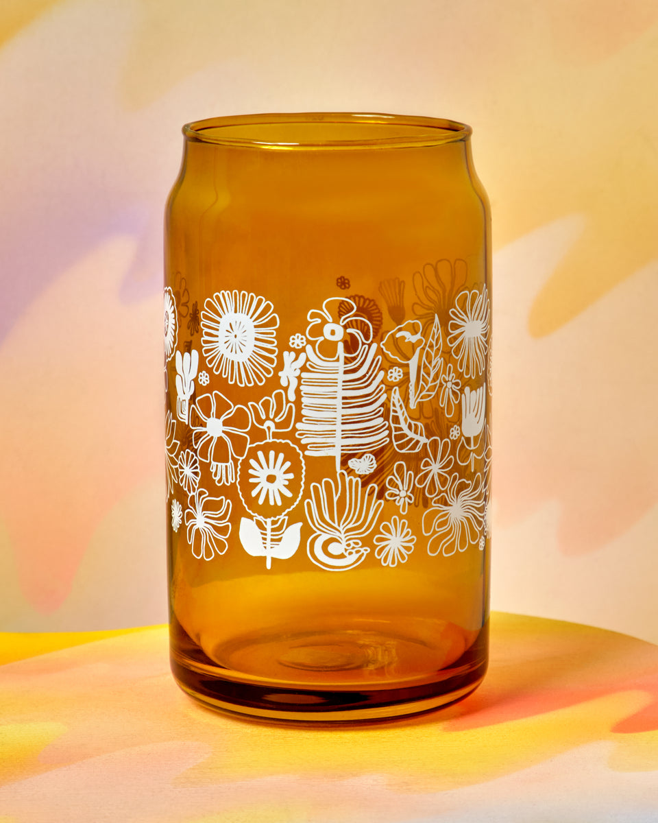 Trippy Floral Drinking Glass – Crush