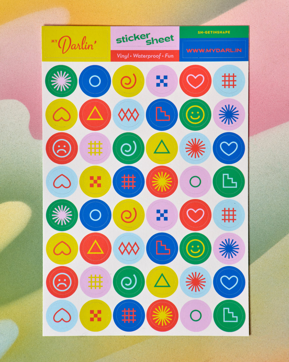 Get in Shape Icon Sticker Sheet – Crush