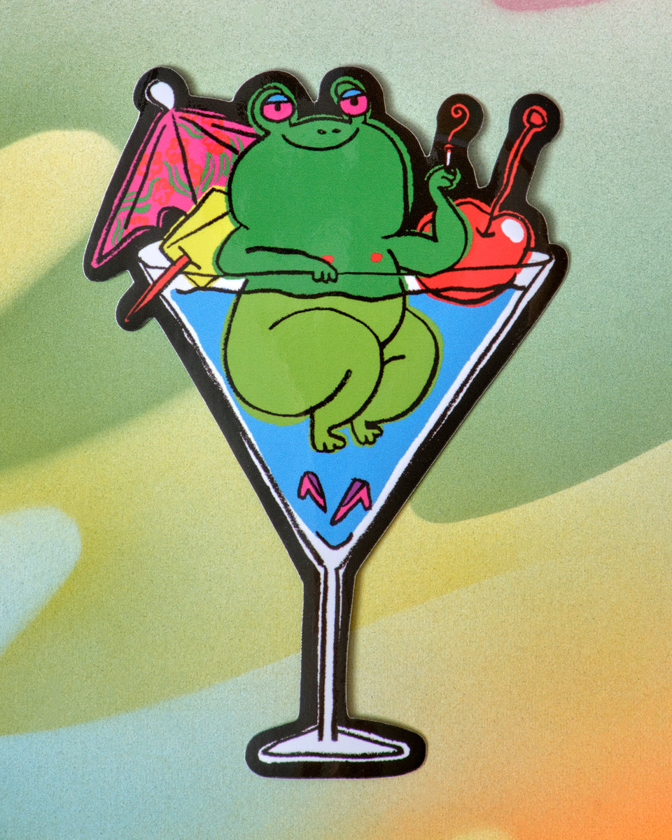 Happy Hour Frog Sticker – Crush