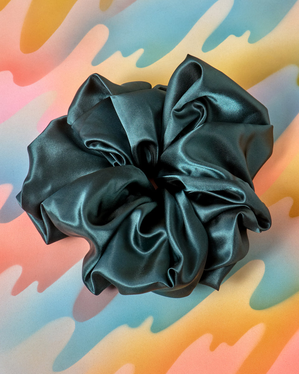 Giant Satin Scrunchie - Deep Teal – Crush