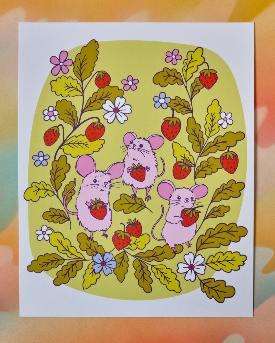 Strawberry Mice Print - 8 x 10 – Crush