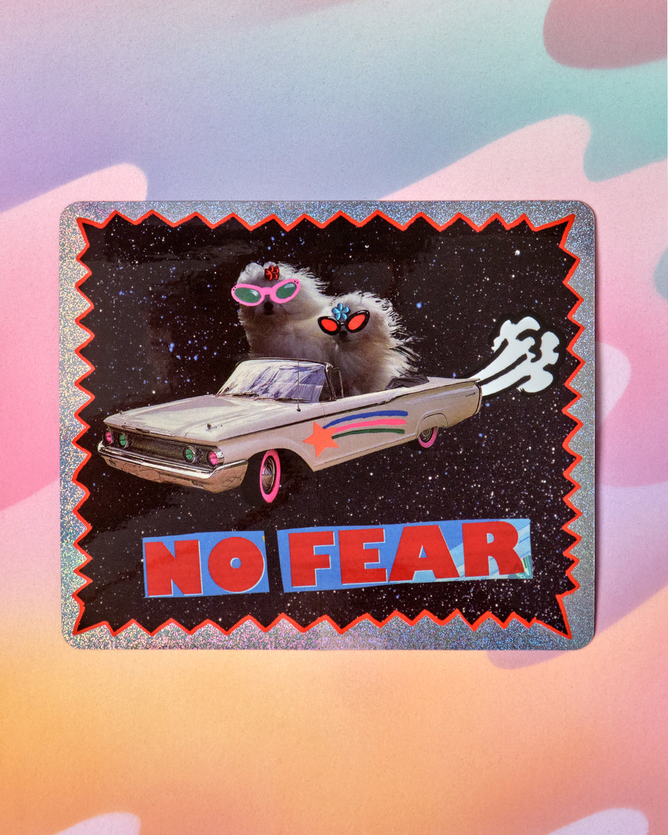 No Fear Glitter Sticker – Crush