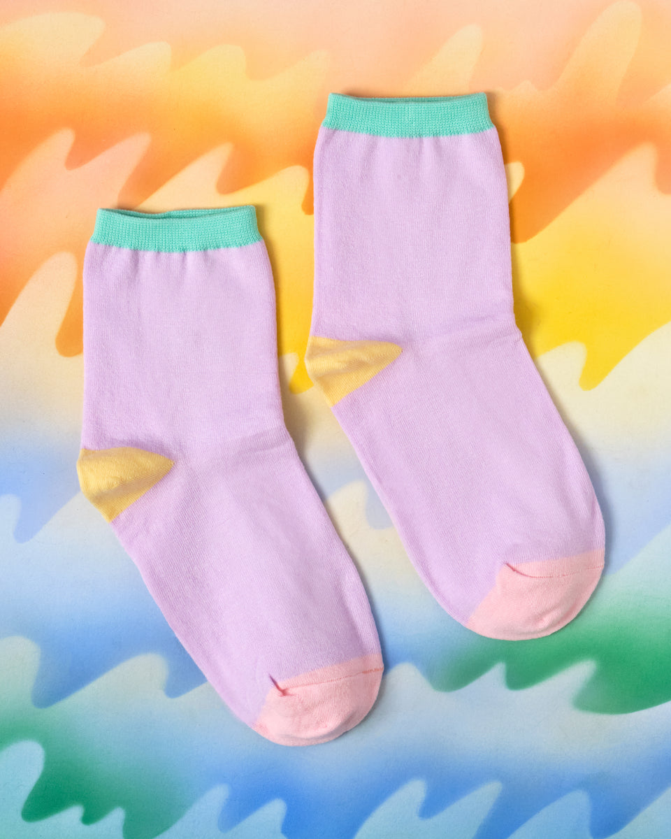 Colorblock Socks - Lilac – Crush