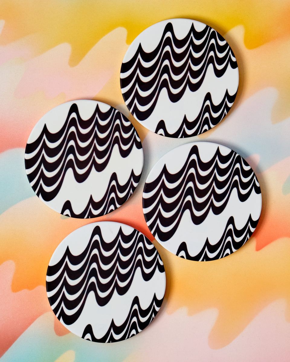 Squiggle Ceramic Coaster Set – Crush